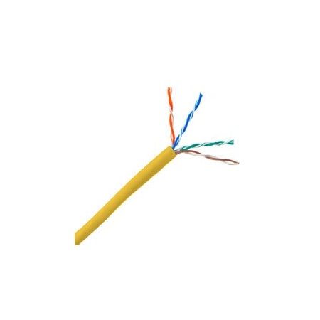 Swe-Tech 3C Cat5e Plenum Solid Copper Ethernet Cable, Yellow, UTP, CMP, 24 AWG, Pullbox, 1000ft ...